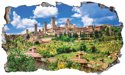 Tuscany Scenery Landscape Wall Smash Adhesive Sticker Wall Decal Print ...
