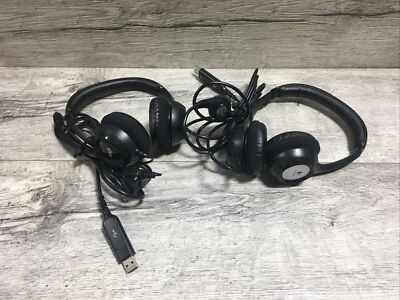 Lot 2PC---Logitech A00086 USB Wired Stereo Headset #M41 | eBay
