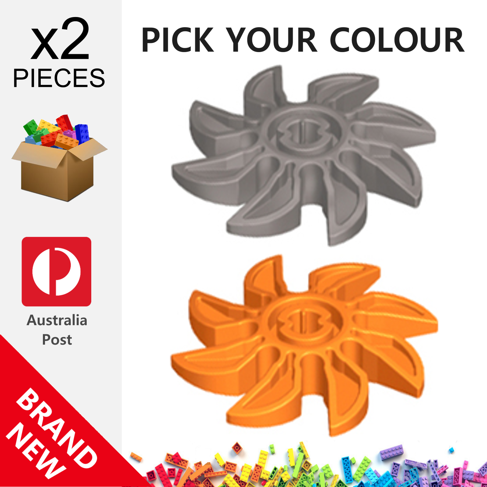 2x Genuine LEGO™ - Propeller 8 Blade 5 Diameter - 41530 60591 New Parts ...