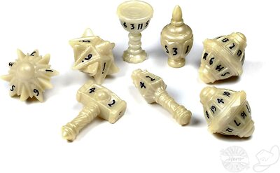 PolyHero Cleric 8 Dice Set Celestial Ivory Dice Set | eBay Australia