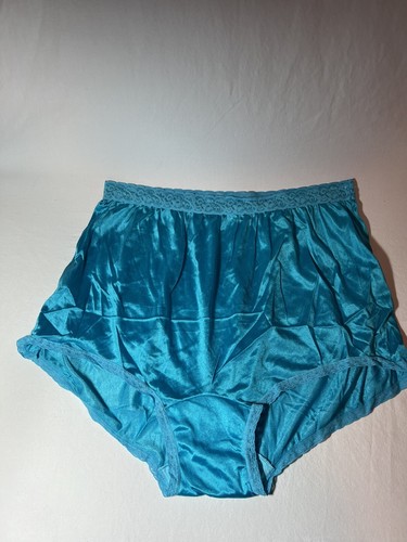 Vintage Carole Silky Semi-Sheer Turquoise Lace Trimmed 100% Nylon Brief ...