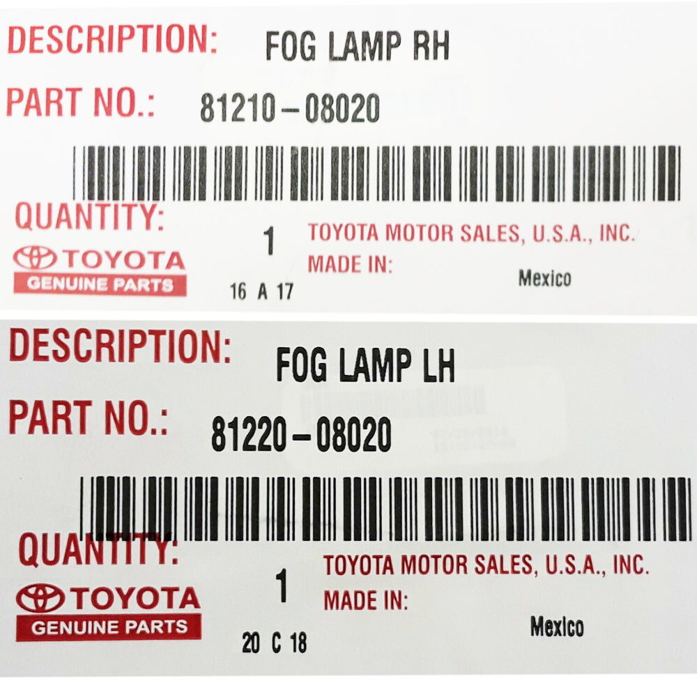 Genuine Toyota Avalon Sienna Tacoma Fog Lamp Set LH & RH 81210-08020 ...