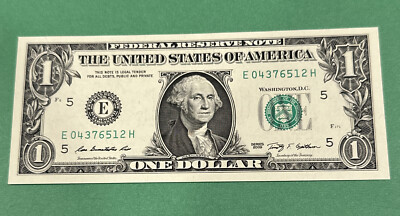$1 One Dollar Bill Broken Ladder Note Fancy Serial UNC - Complete 0 ...