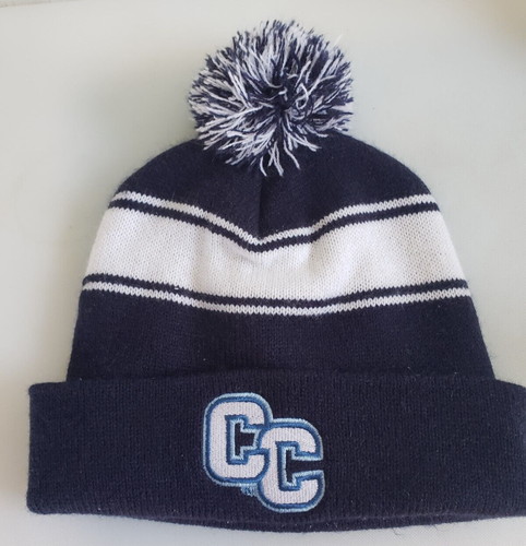 Connecticut College Embroidered Logo Blue/White Knit Hat Pom Pom Sport ...