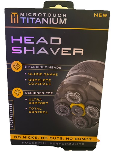 Microtouch Titanium Rechargeable Men's Head Shaver Black - NEW SEALED ...