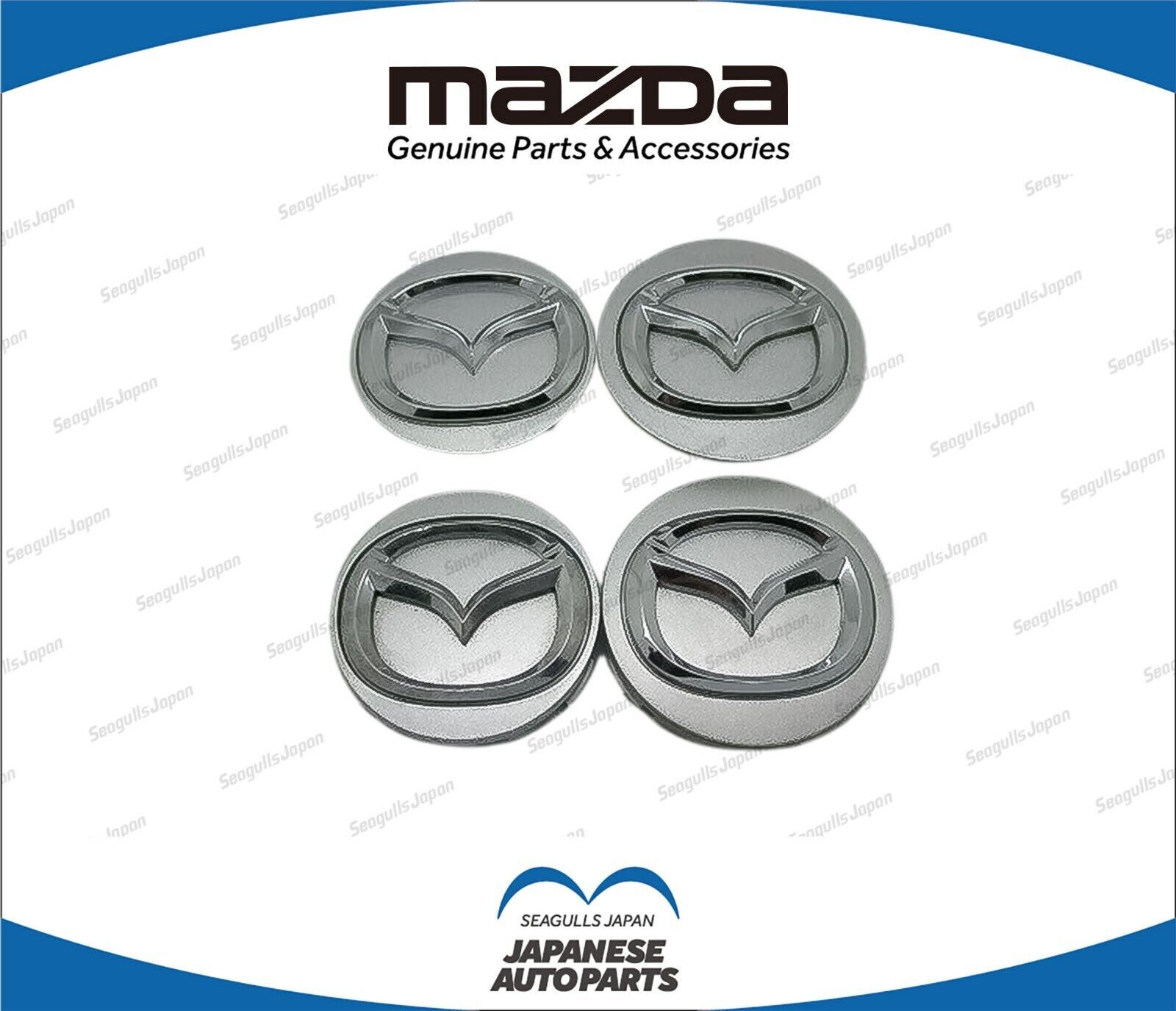 Genuine 3 5 6 Miata RX8 CX7 CX9 Silver Wheel Center Cap BBM2-37-190 x4 ...