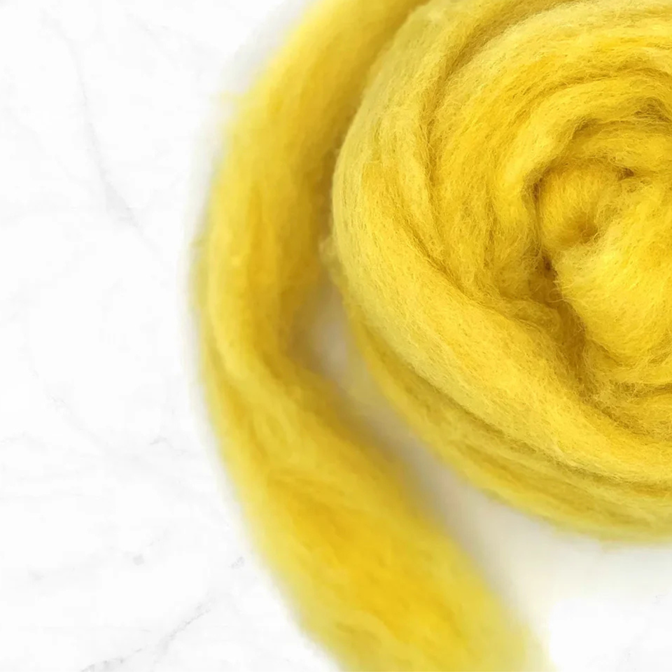 Corriedale Felting Wool Needle Wet Felting Spinning Yellow Catkins 100 ...