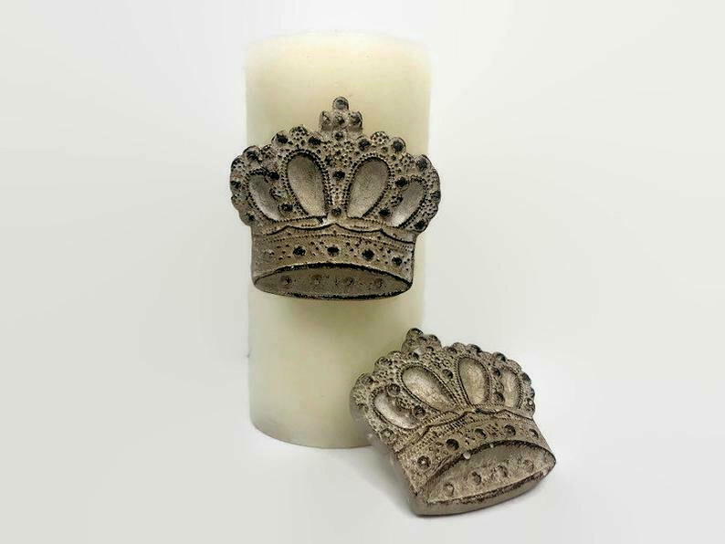 Set of 2 Crown Candle Pins, Champagne, Medieval, King, Queen, Cross ...