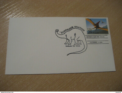 LUBBOCK 1989 Dinosaur Station Cancel Cover USA Prehistoric Animals ...