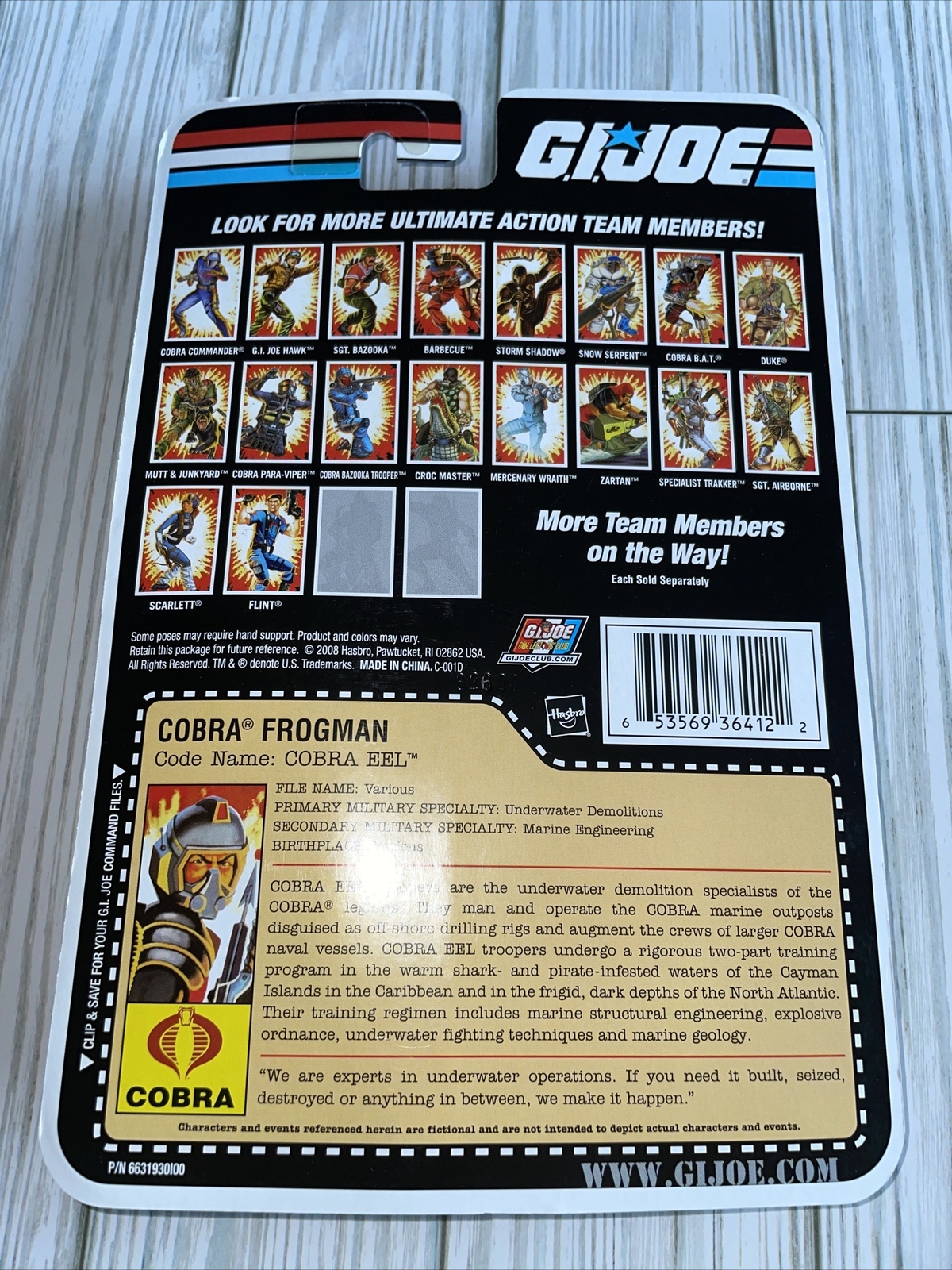 2008 Gi Joe MOC Cobra Frogman Eel Cartoon Series 25th 100 Hasbro for ...