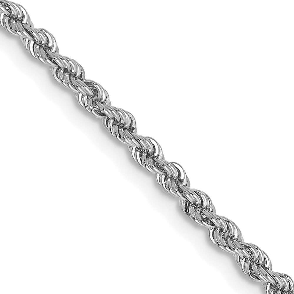 Real 14K White Gold 2.25mm Regular Rope Chain; 20 inch; Lobster Clasp ...