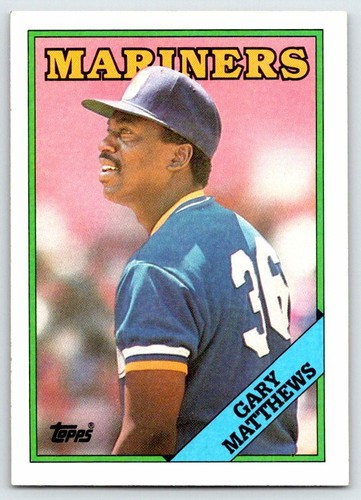 GARY MATTHEWS Seattle Mariners 1988 Topps Baseball Card B60 | eBay