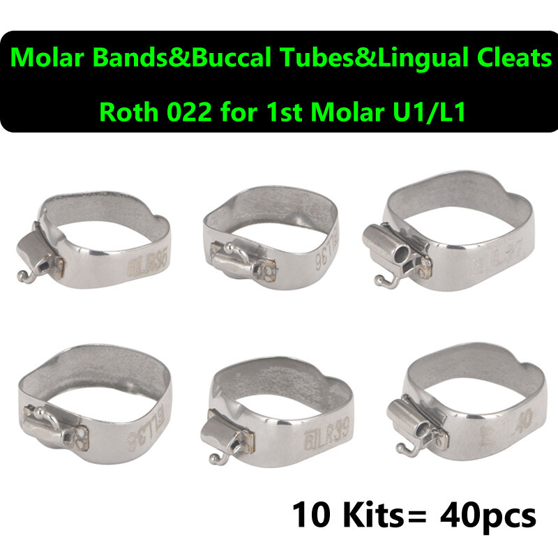 Dental Orthodontic 1st Molar Bands Buccal Tubes Lingual Cleats Roth 022 ...