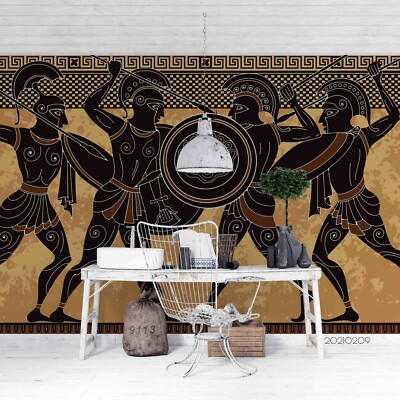 3D Ancient Greece Warrior Self-adhesive Removable Wallpaper Murals Wall ...