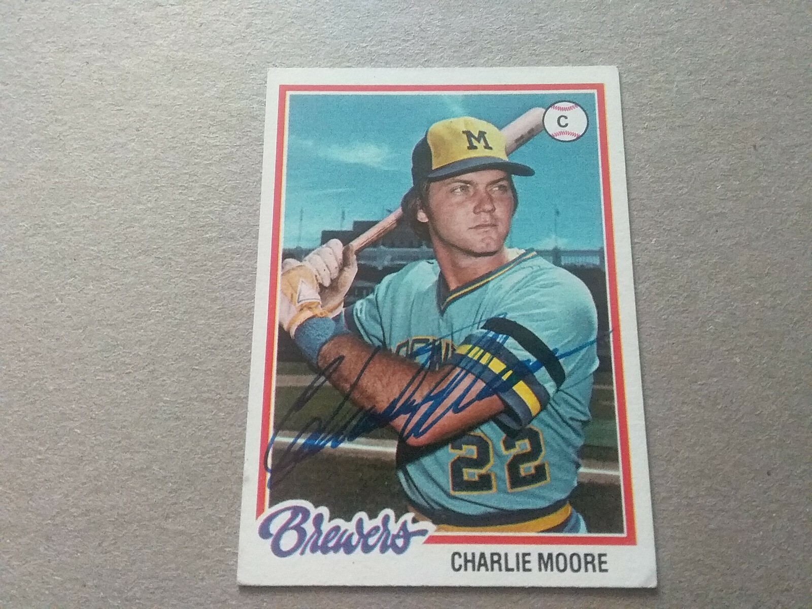 1978 Topps Charlie Moore Hand Signed Autograph Milwaukee Brewers With ...