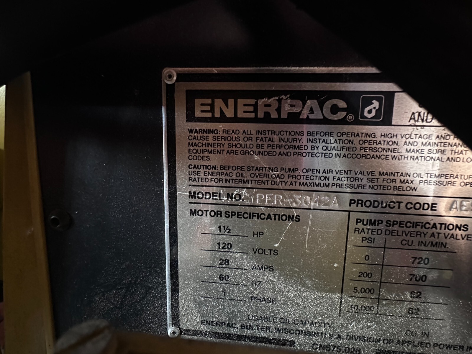 USED 100 TON HYDRAULIC PRESS ENERPAC | eBay