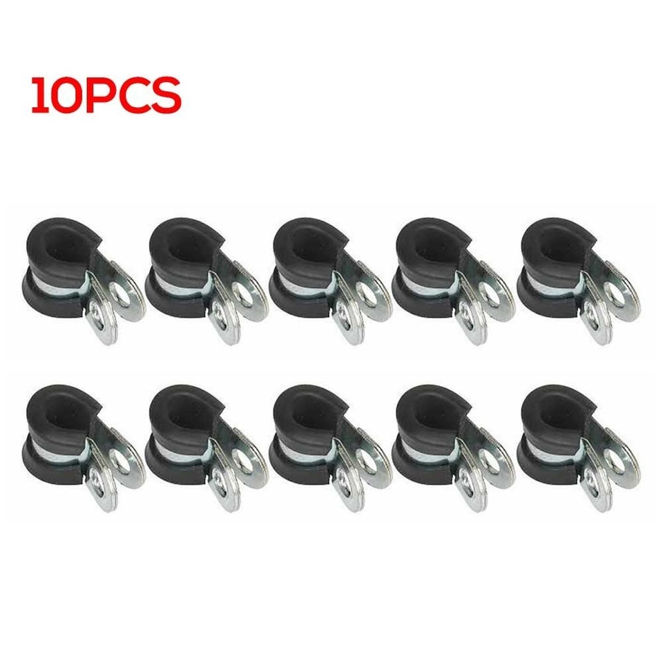 Metal+Rubber Metal P Clips Pipe Fixing Replacement Useful Brake Gas ...