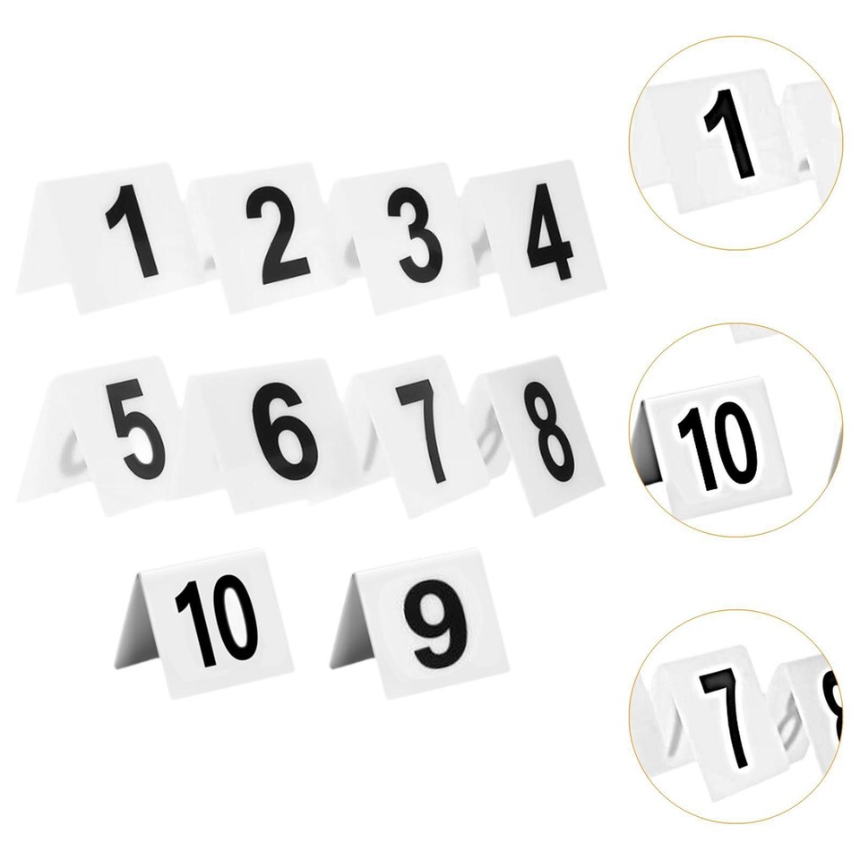 10x Table Numbers Minimalist Numbered Table Tents 1-10 Numbers Cards ...