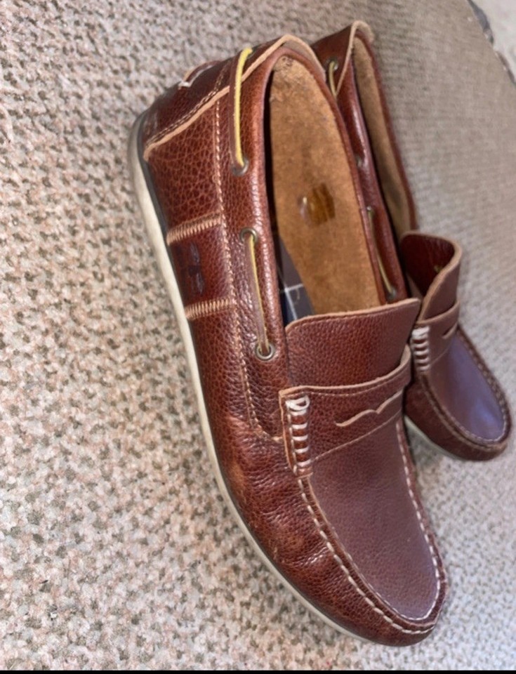Barbour Keel Driver Loafers Boat Shoes UK Size 11 Tan Leather | eBay UK