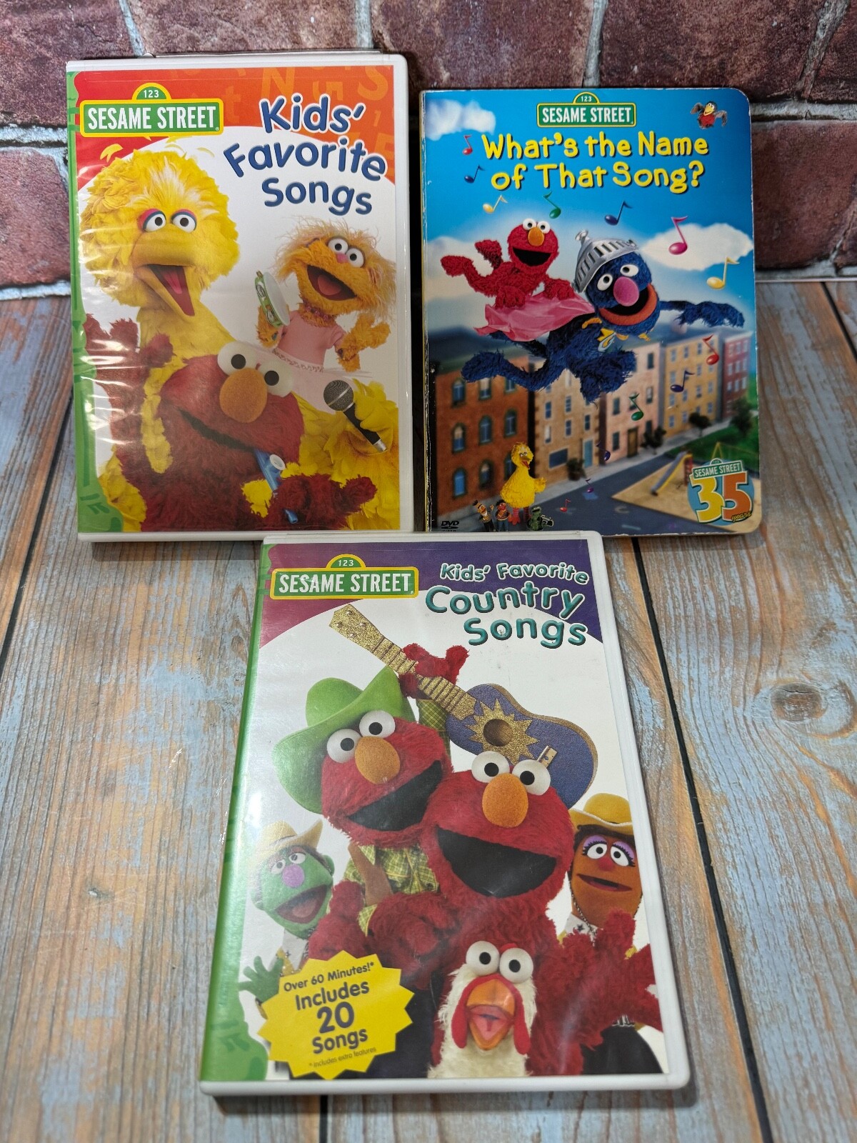 LOT OF 3 SESAME STREET DVDS Kids Favorite Country Songs WHAT'S THE NAME ...