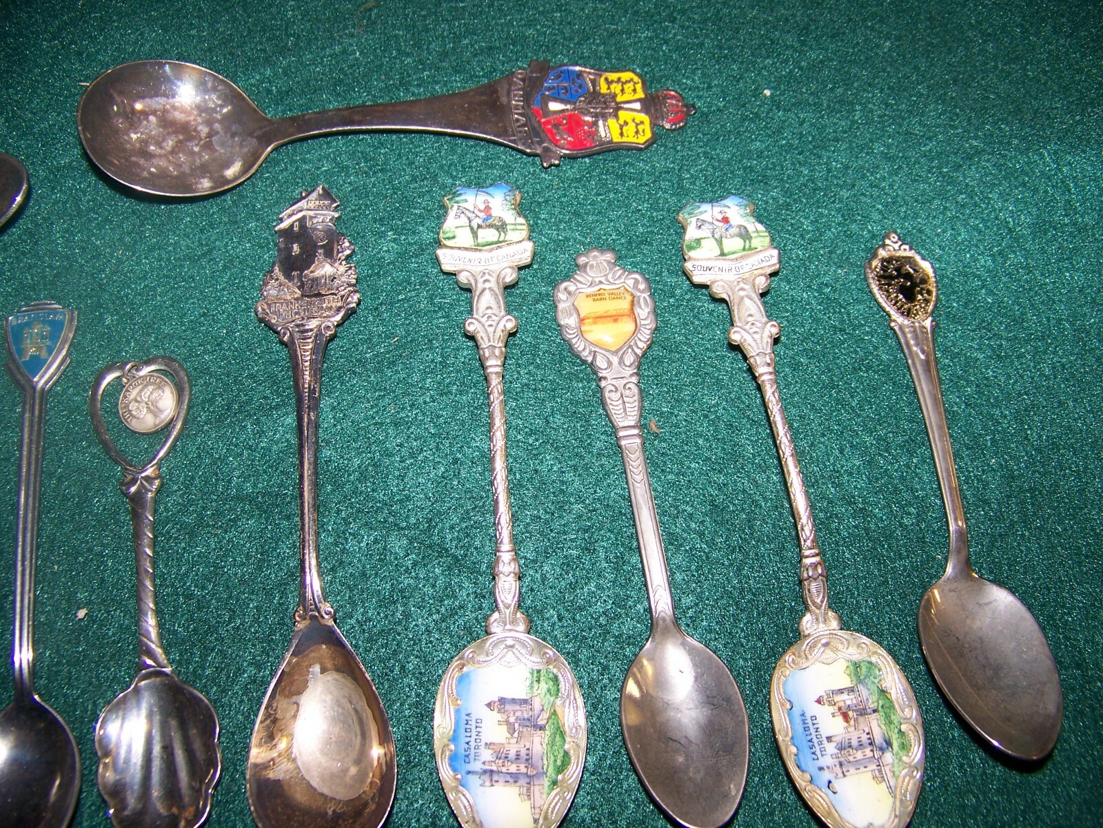 Lot of 16 Souvenir travel Spoons stainless- Silver Plated vintage | eBay