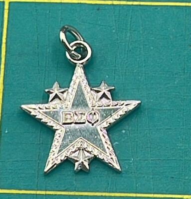 925 Sterling Silver Vintage "Beta Sigma Phi" Star Charm Pendant 3 Small ...