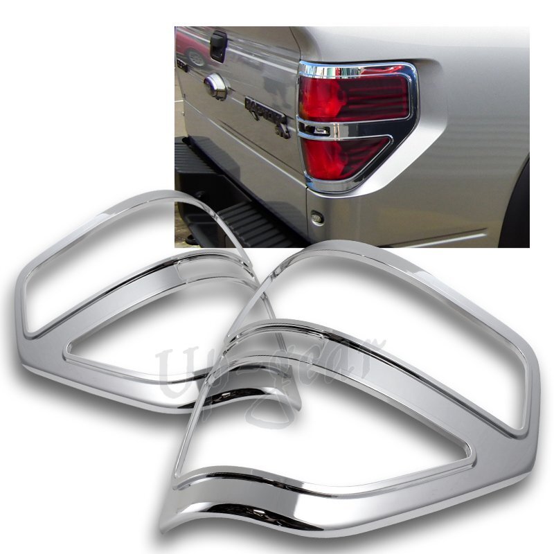 For 2009-2014 FORD F150 F-150 ABS Chrome Trim Bezel Tail Light Lamp ...