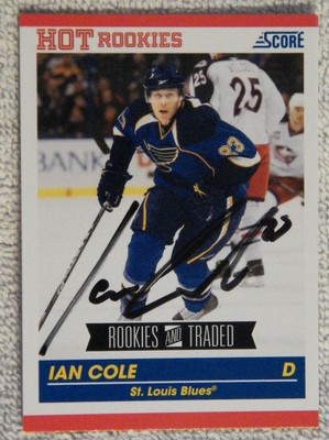 St. Louis Blues Ian Cole Signed 2010/11 Score Update Hot Rookies Card ...