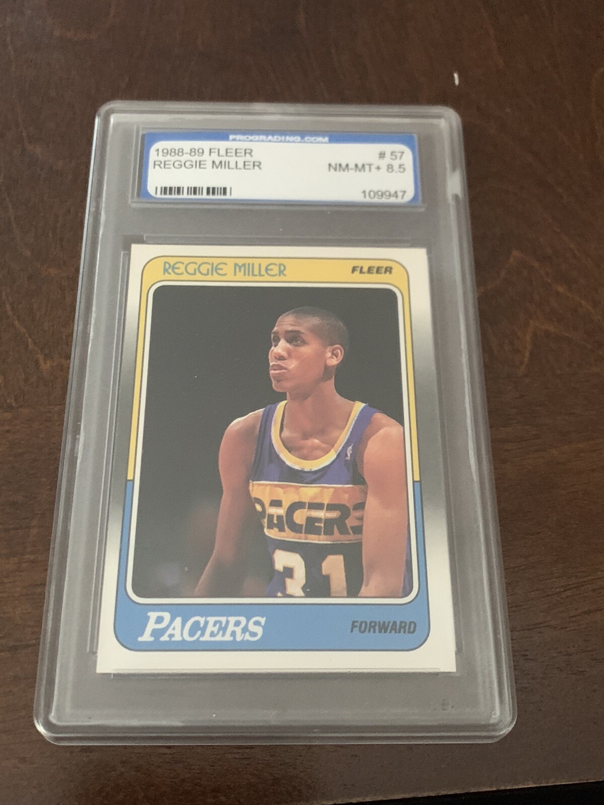 Reggie Miller Rookie 8.5 NM-MT + 1988 Fleer Basketball #57 NBA Indiana ...