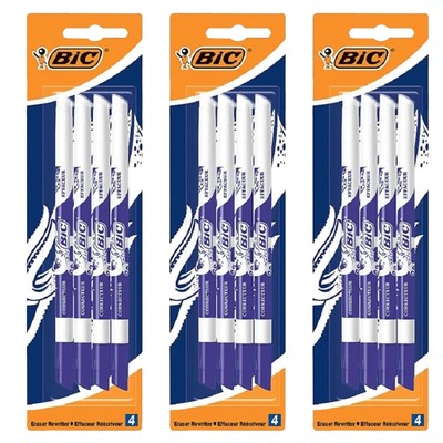 BIC Ink Eraser Rubber Dual Tip Design Permanent Ink Remover for School ...