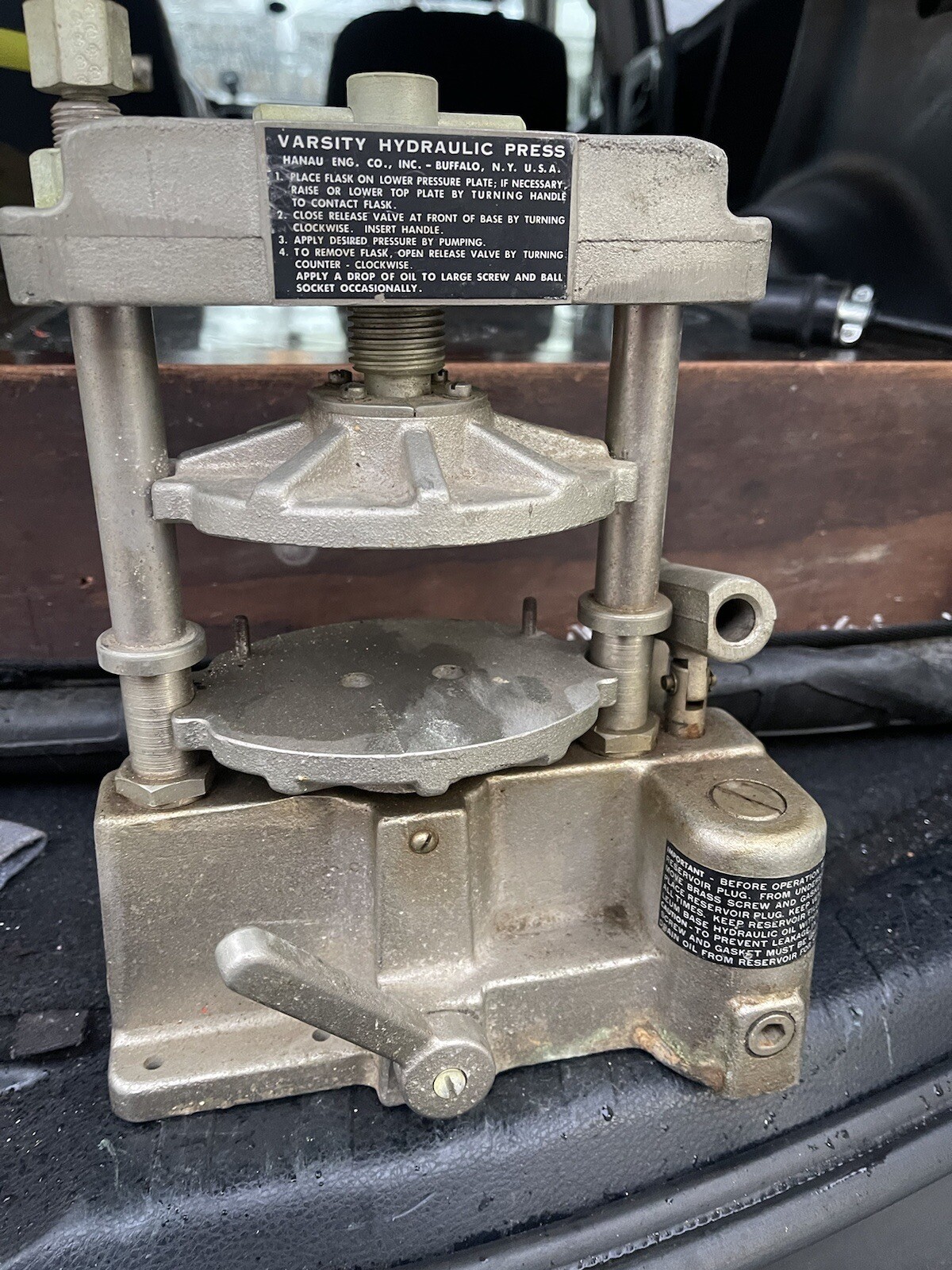 Vintage Varsity Hydraulic Molding Press Machine Denture Flask By Hanau ...