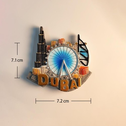 Downtown Dubai Landmarks Collectible Tourist Souvenir 3D Resin Fridge ...
