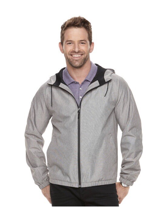 Marc Anthony Luxe Grey Men's Water Resistant Windbreaker Jacket - Small ...