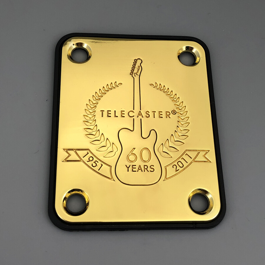 Fender Telecaster Guitar Neck Plates 60 Anniversary Chrome Gold | eBay