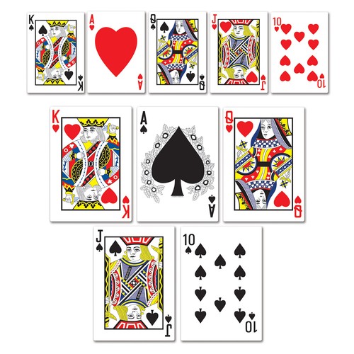 10 Casino Poker Alice In Wonderland Party Decoration Mini PLAYING CARD ...