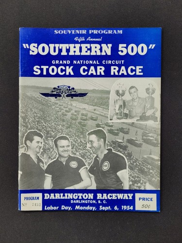 1954 NASCAR Darlington Fifth Annual Southern 500 Program/Lineup, Herb ...