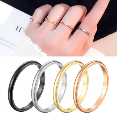 Edelstahl Kreis Damenring Prime Ring Dünner Ring Steelfinger 2Mm Paar ↑ ...