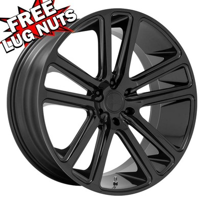 24 inch 24x10 DUB 1PC S256 FLEX GLOSS BLACK wheels rims 5x5.5 5x139.7 ...