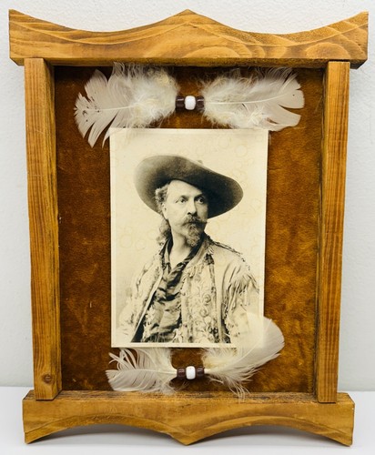 Antique “Buffalo Bill” William Cody Monochrome Portrait Shrine Felt ...