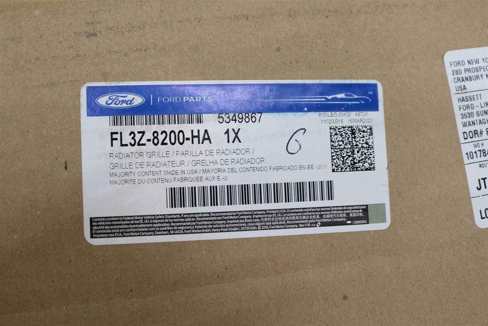 NEW OEM Ford Radiator Grille Chrome FL3Z-8200-HA F-150 Lariat 2015-2017 ...