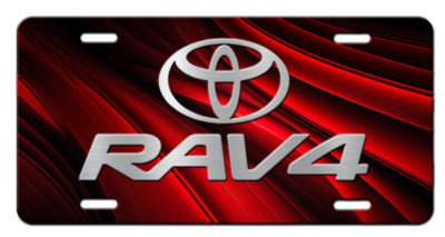Toyota RAV4 Aluminum Vanity Novelty License Plate Tag New Red Black ...