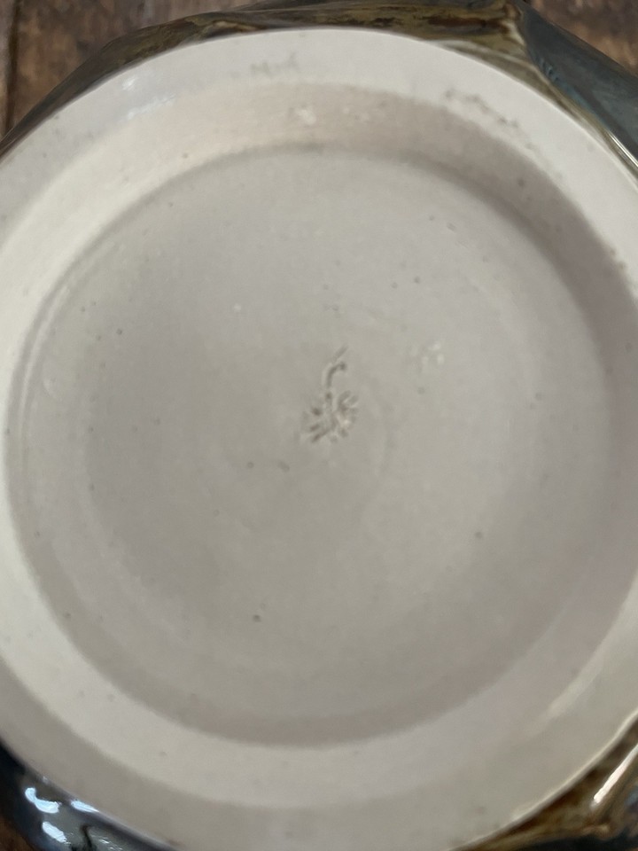 Studio Pottery Vase Faceted Form Blue Drip Glaze Handmade Signed Base ...