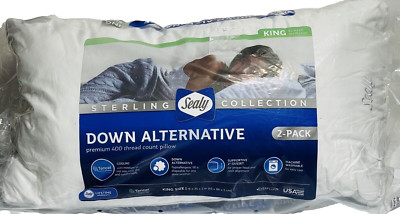 Sealy Sterling Collection Down Alternative Pillows KING 400 TC 2 Pack ...