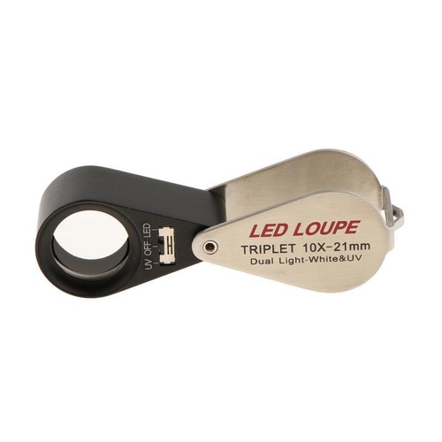 Loupe En Verre Pliant Bijouterie Eye Loupe avec LED Light 10x 20x 30x ...