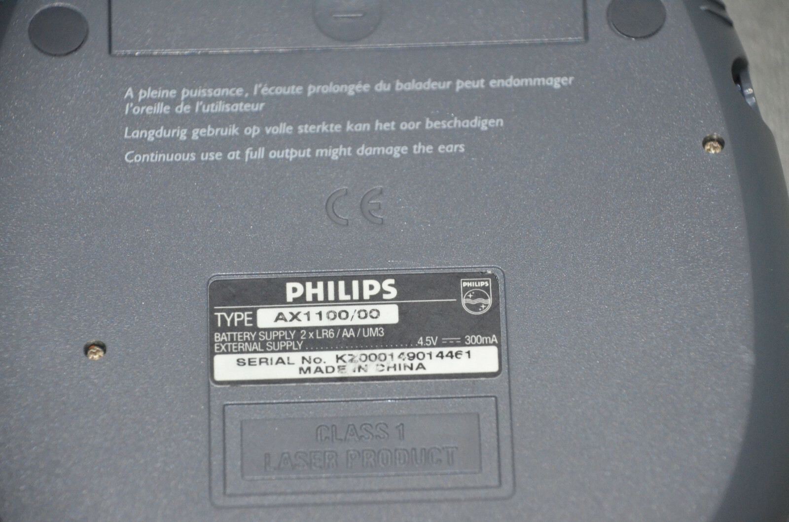 Philips Portable CD Player AX1100 Personal Discman CD-R DBB 20-Hour ...