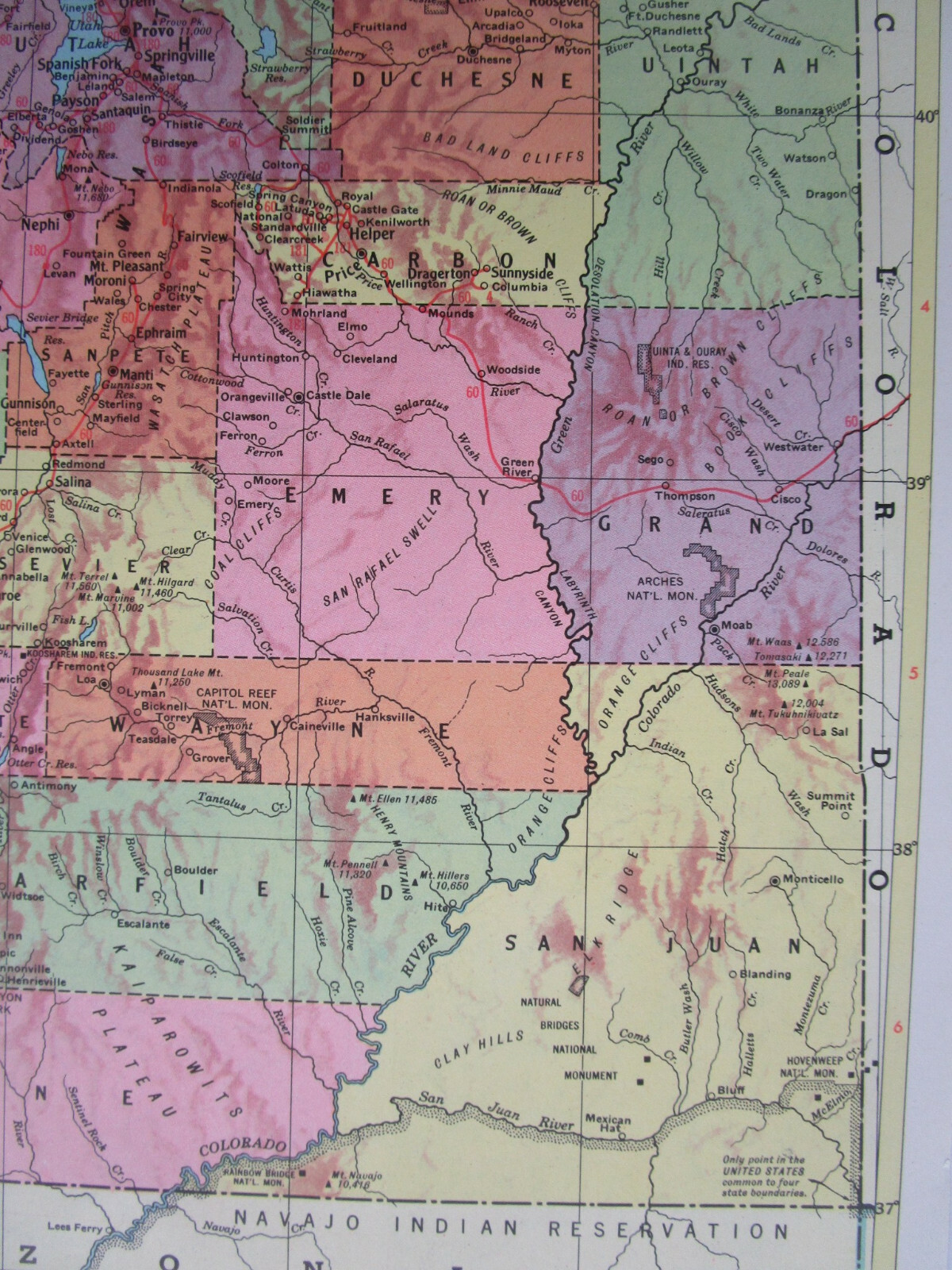 TX UT 1958 TEXAS RAILROAD MAP. PARIS & MT PLEASANT RR ~or~ UTAH 1950s ...