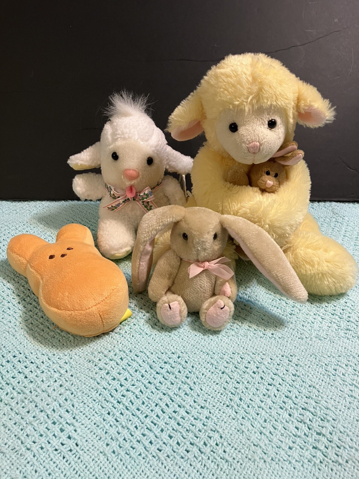 (lot) Gund Heads And Tails Yellow Lamb / PJ Sheep Bunny Rabbit Peep ...