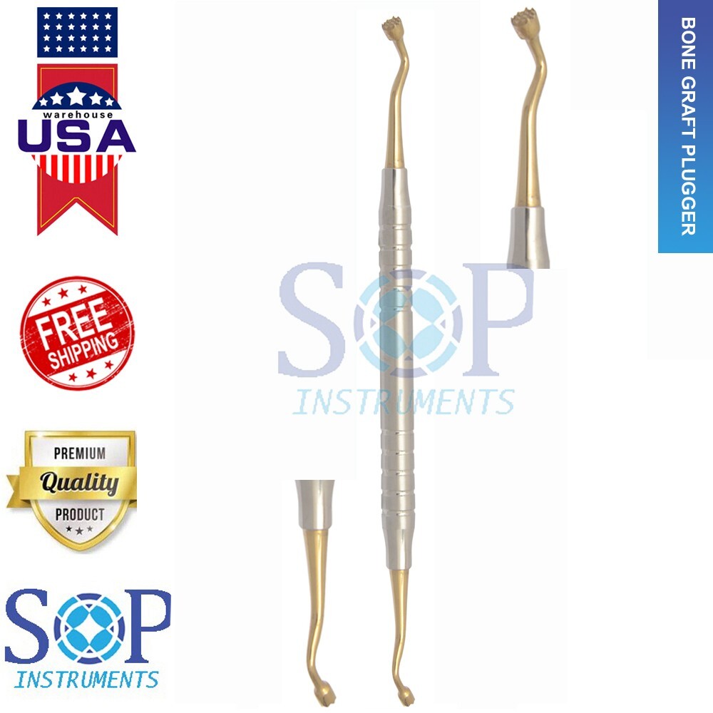 Dental Serrated Bone Packer / Plugger Serrated Tips GOLD by SOP ...