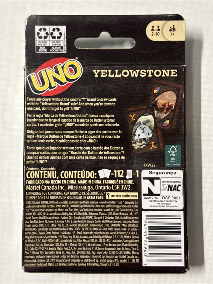 UNO, Yellowstone, Card Game | eBay