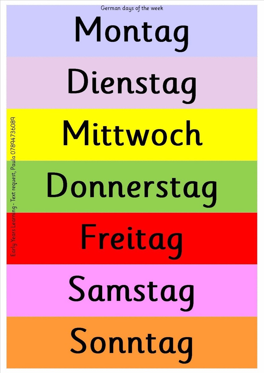 Days Of The Week Poster